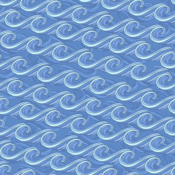 Seamless pattern with stylized simple waves. Vintage background. Vector ...