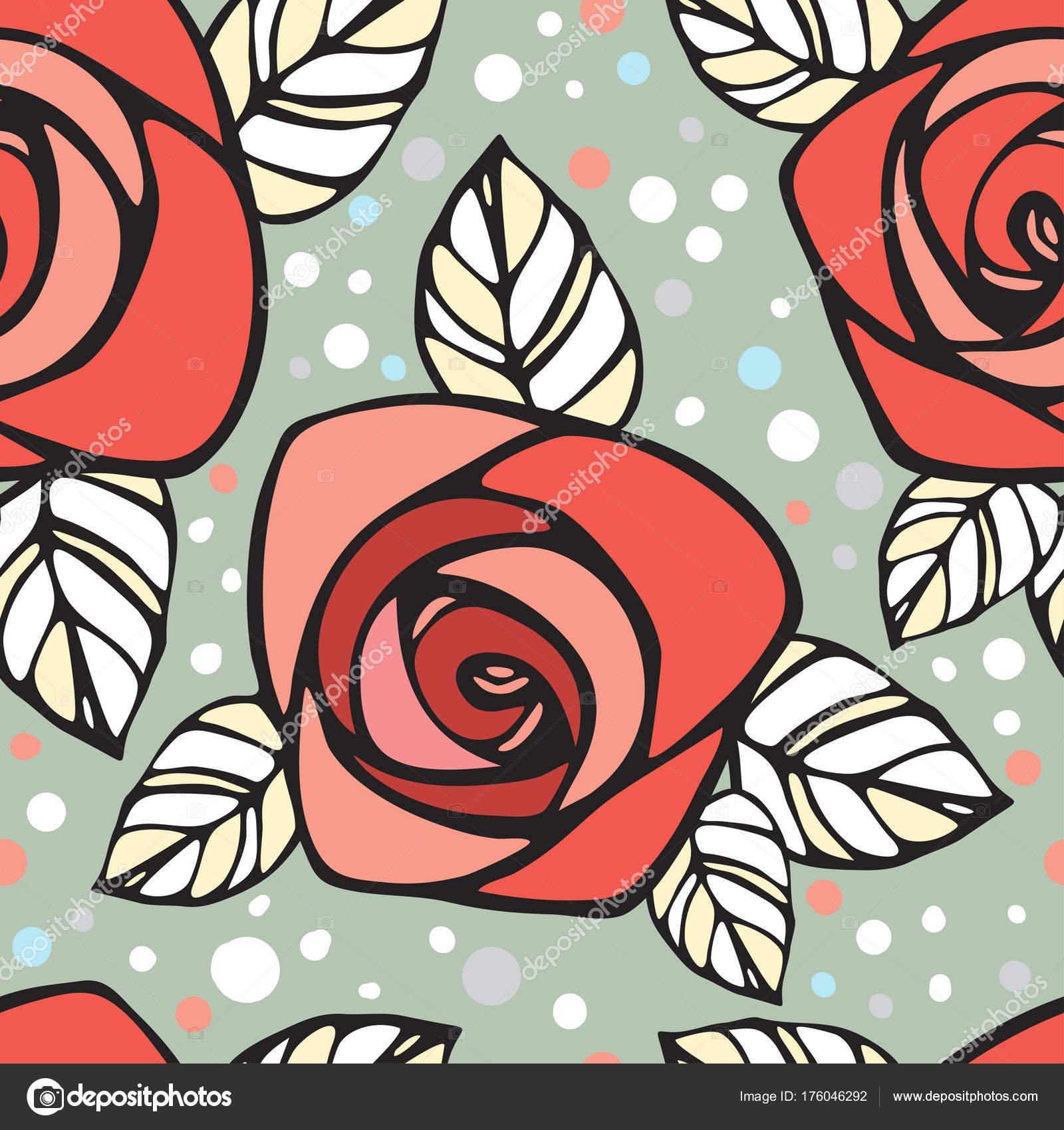 Seamless Floral Wallpaper Pattern Roses Stock Photo by ©tinkerfrost ...