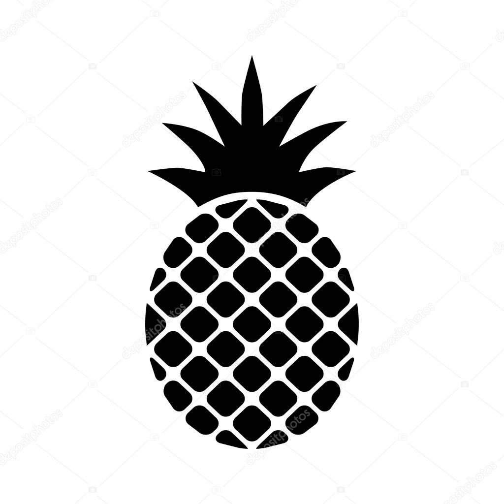 Pineapple Ananas icon black on a white background. — Stock Vector ...