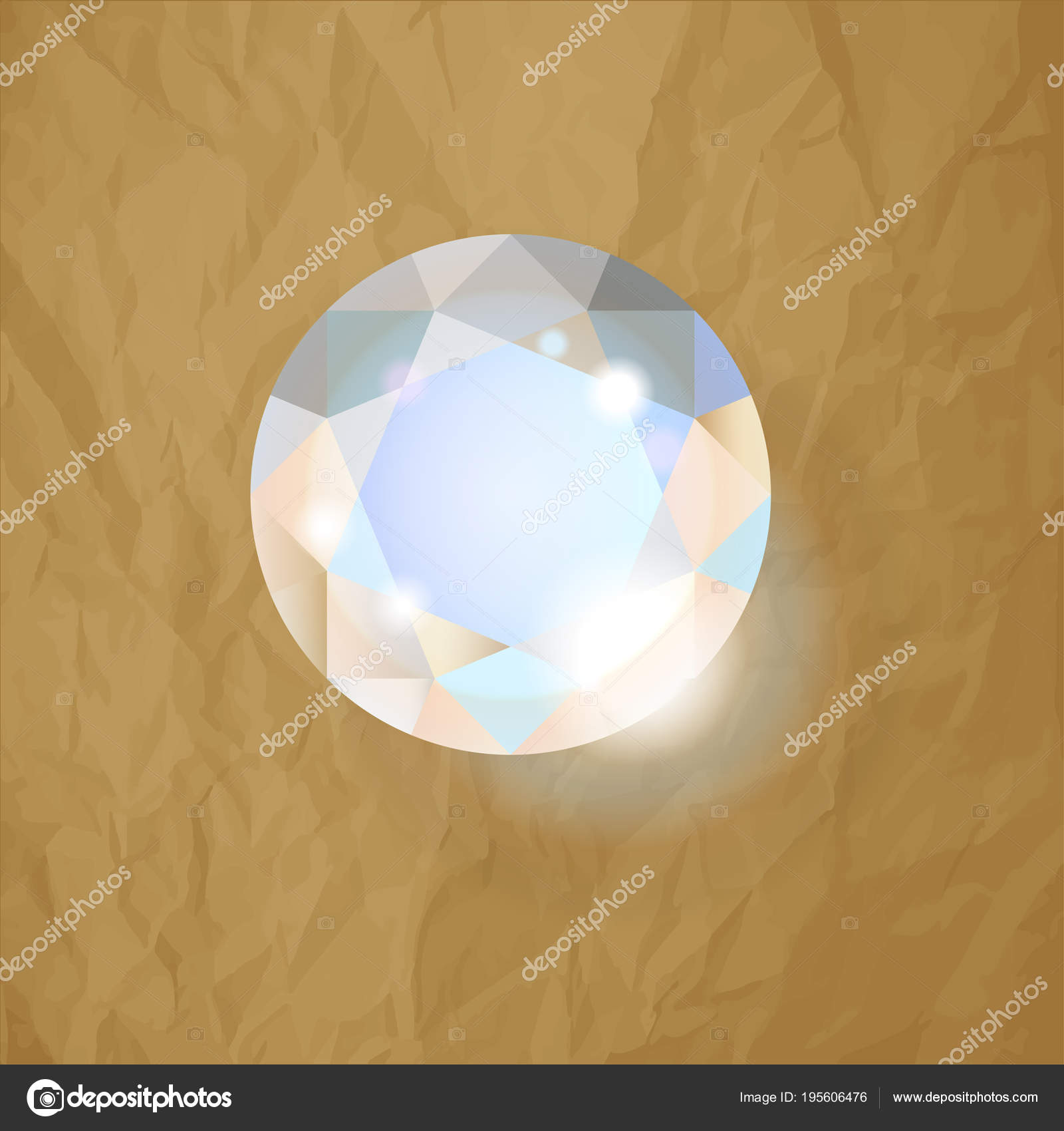 Diamond Crumpled Paper Brown Background Stock Vector by ©bellabrend ...