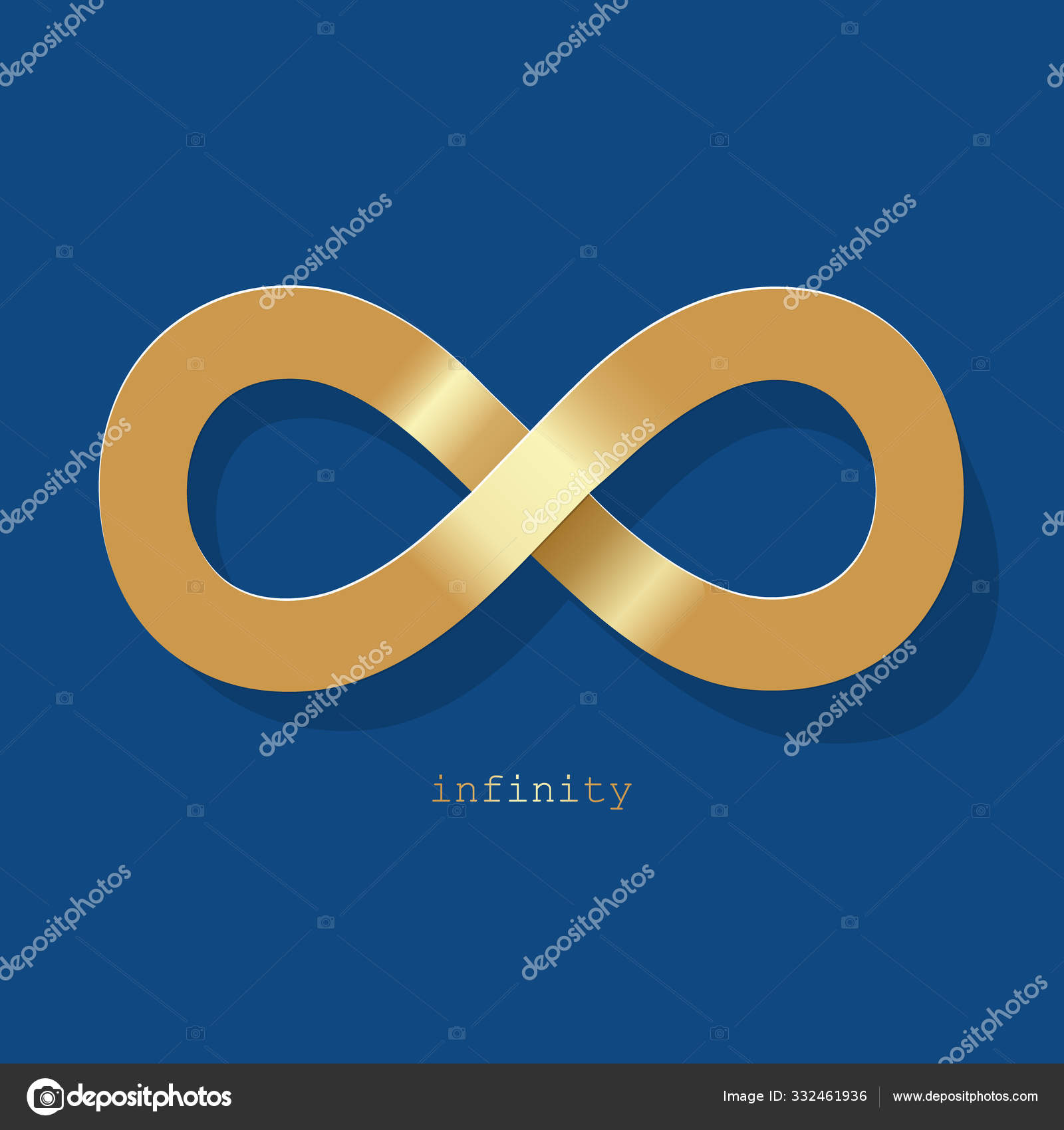 Infinity Symbol Gold Color Year 2020 Classic Blue Background Stock ...