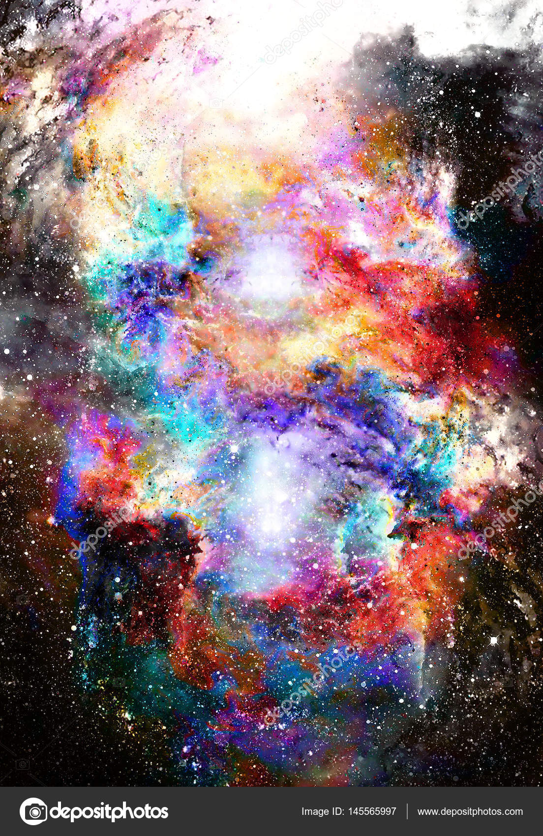 Nebula, Cosmic space and stars, blue cosmic abstract background. Stock ...