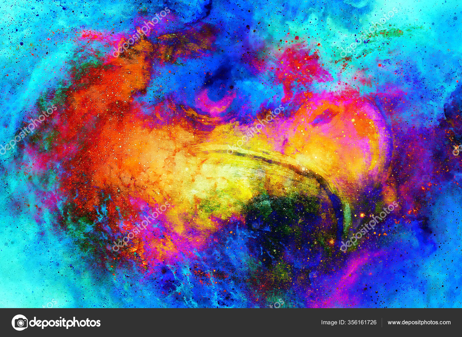 Eagle Head Cosmic Space Animal Concept Profile Portrait Stock ...