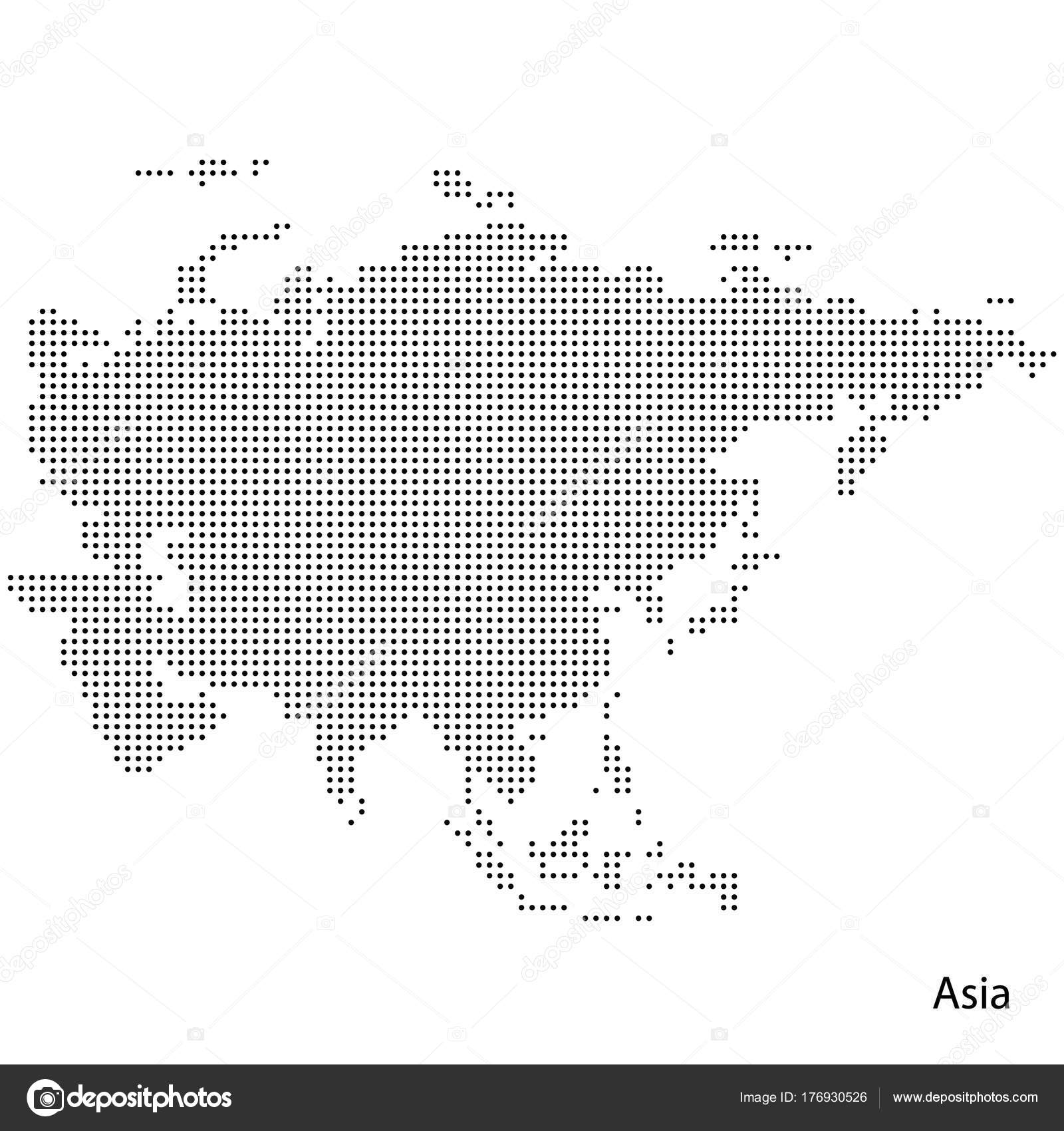 Map of Dotted Asia. Vector eps10. Stock Vector by ©Exclusivelly 176930526