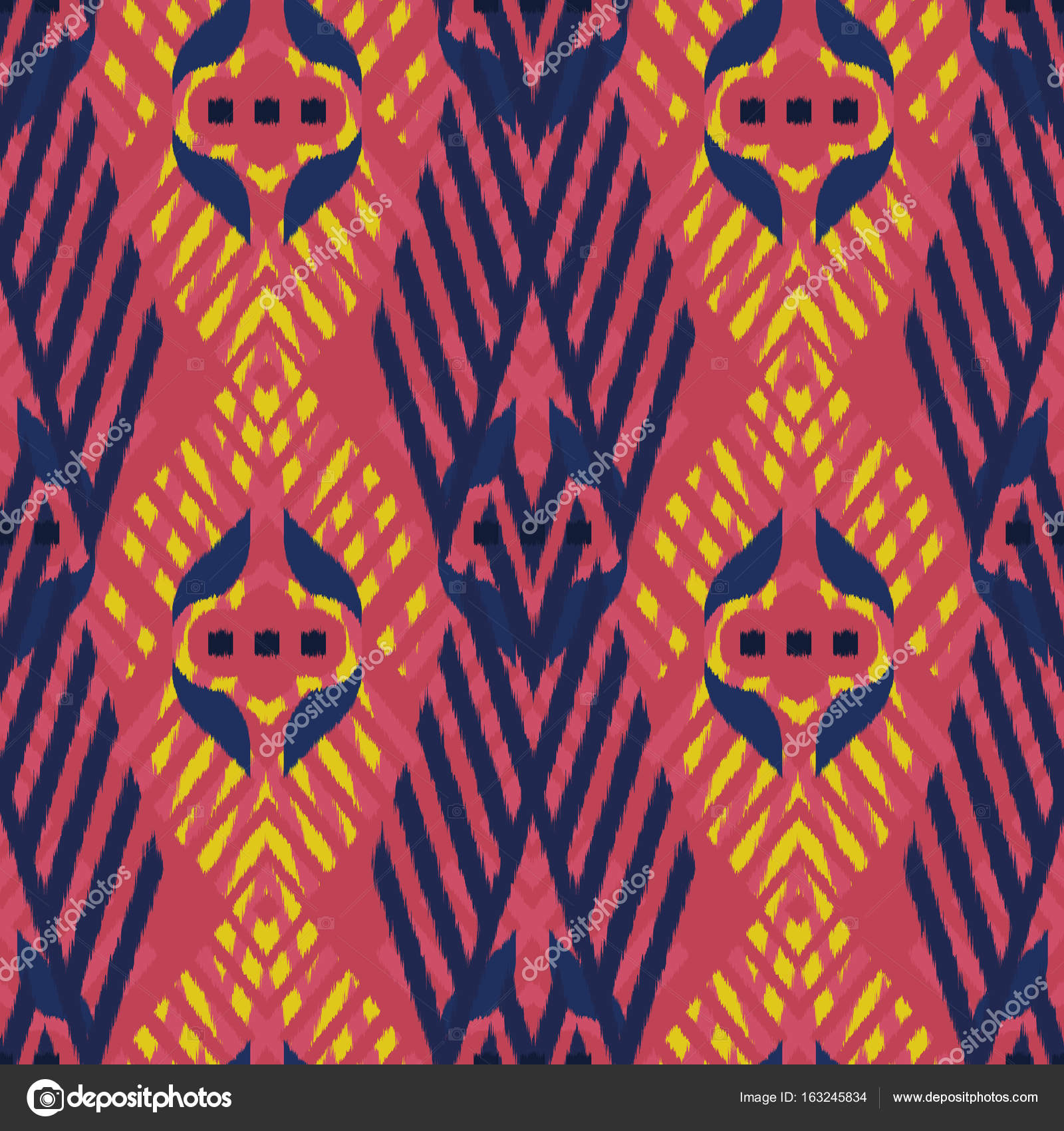 Ikat Seamless Pattern Design for Fabric ⬇ Stock Photo, Image by ...