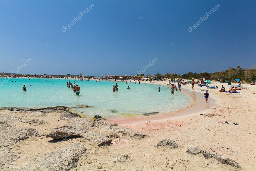 Côte Crète Île Grèce Plage D'elafonisi Elafonissi Avec Sable Rose ...