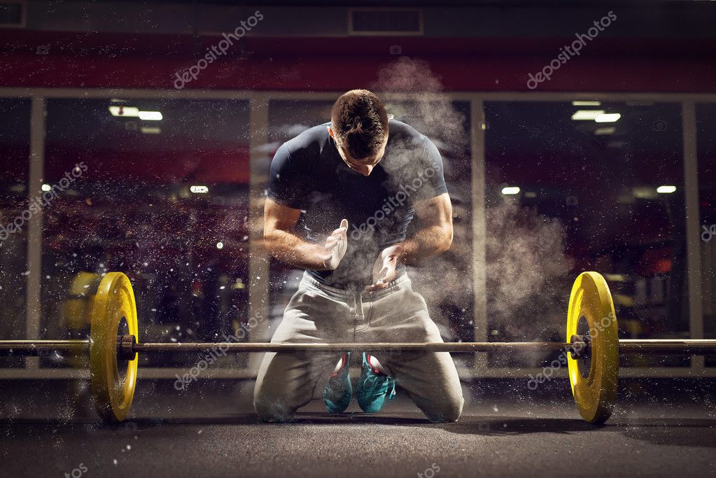 Weightlifter preparing for training. Stock Photo by ©dusanpetkovic ...