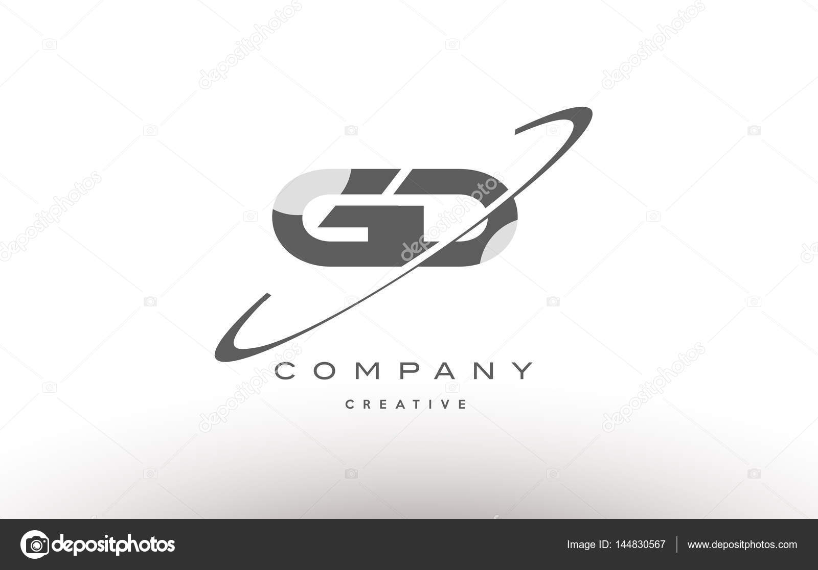 Gd g d swoosh grey alphabet letter logo Stock Vector Image by ...