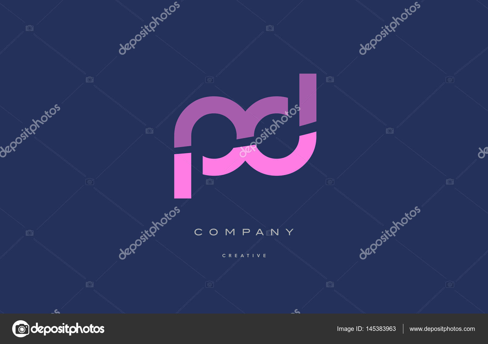 Pd p d pink blue alphabet letter logo icon Stock Vector by ...