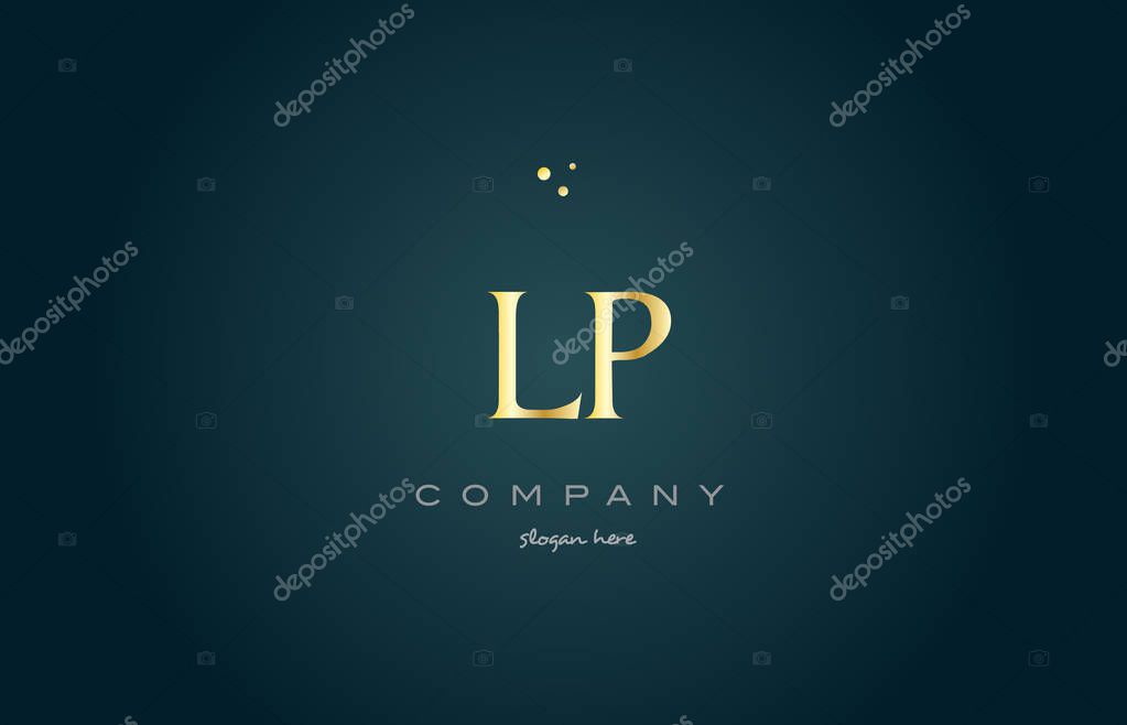 lp l p oro oro de lujo alfabeto letra logotipo icono plantilla 2024