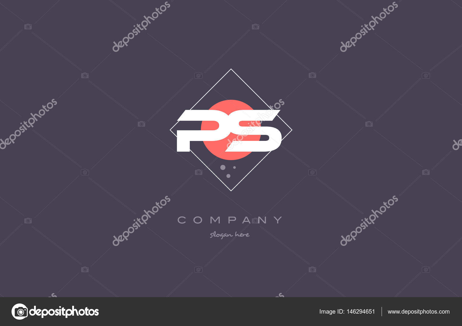 Ps p s vintage retro pink purple alphabet letter logo icon temp Stock ...