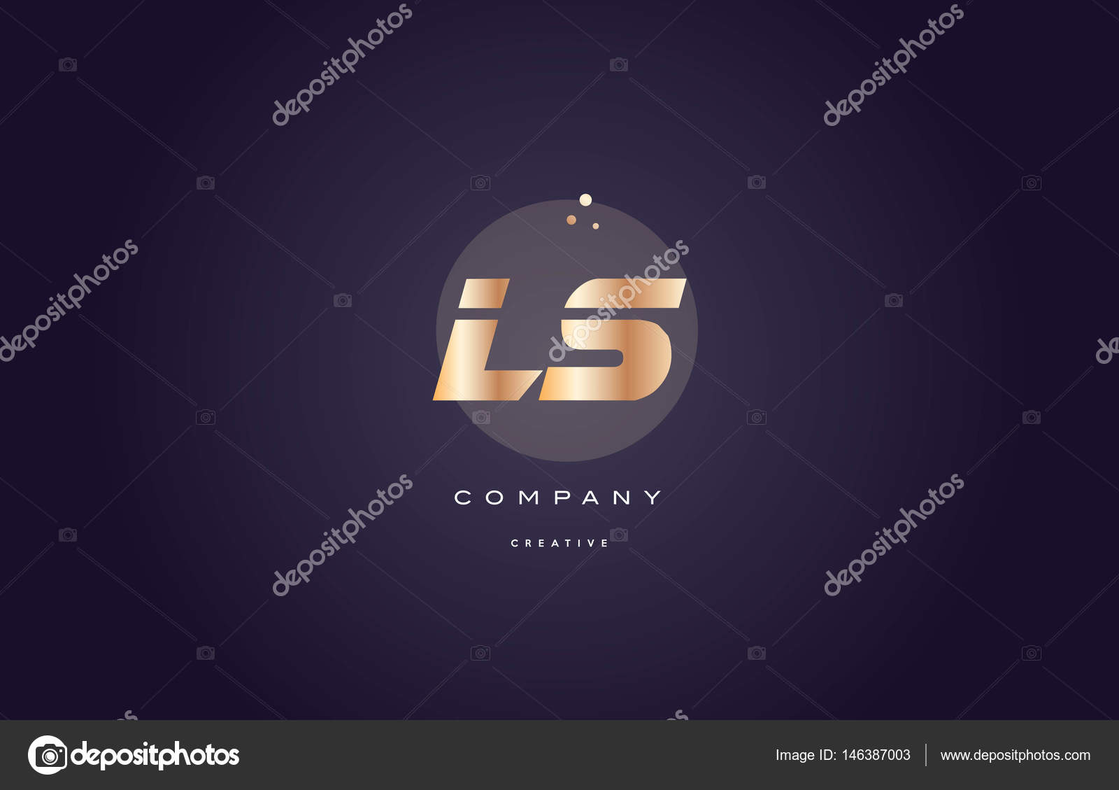Ls l s gold metal purple alphabet letter logo icon template Stock ...