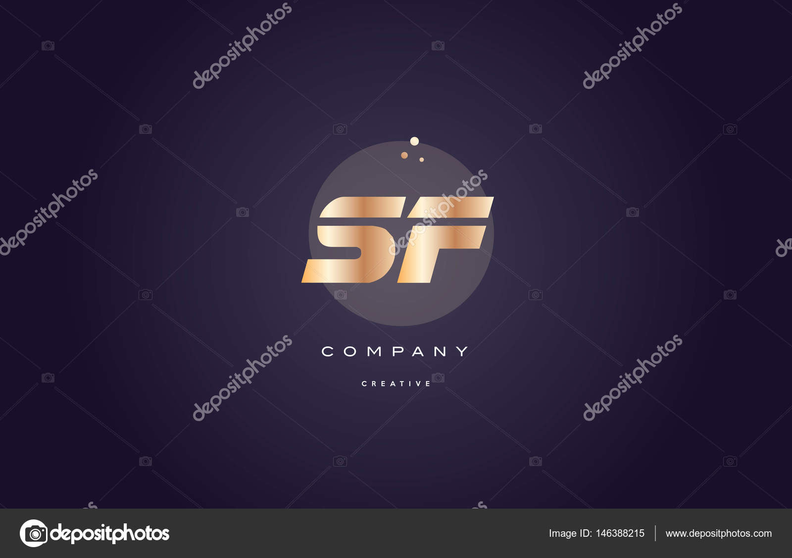 Sf s f gold metal purple alphabet letter logo icon template Stock ...
