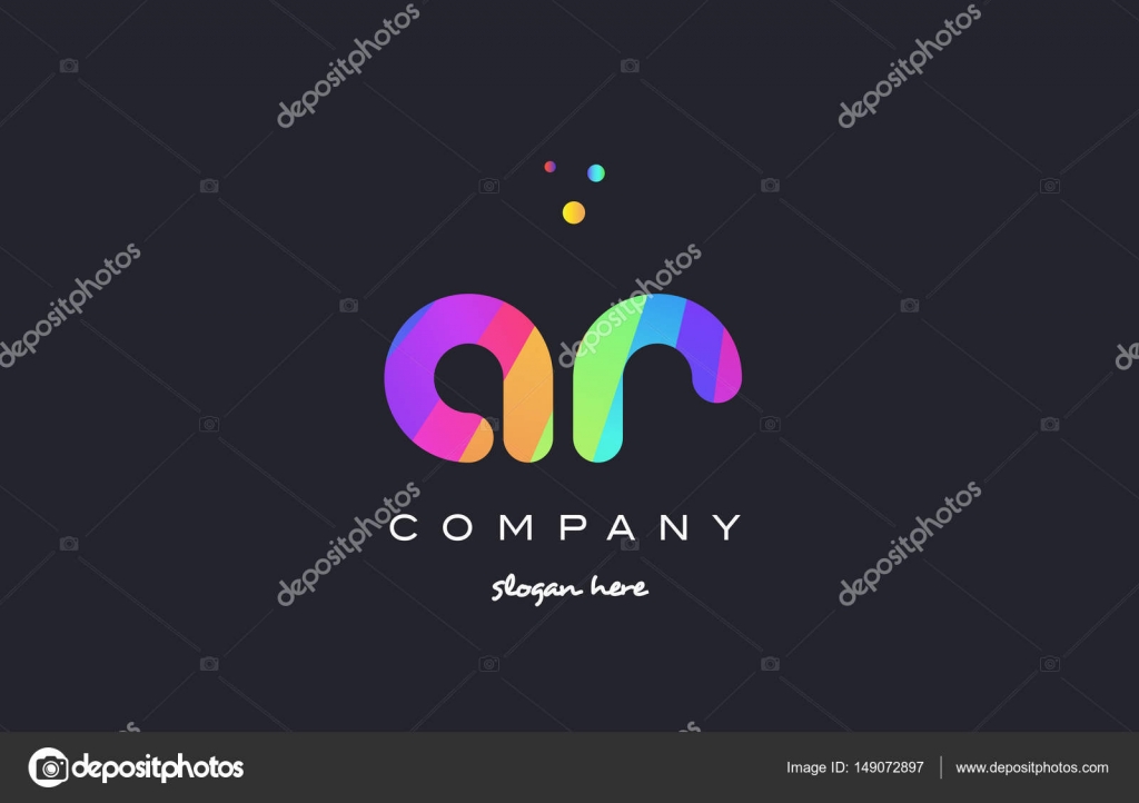 Ar a r colored rainbow creative colors alphabet letter logo ico Stock ...