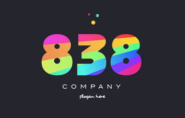 980 colored rainbow creative number digit numeral logo icon Stock ...
