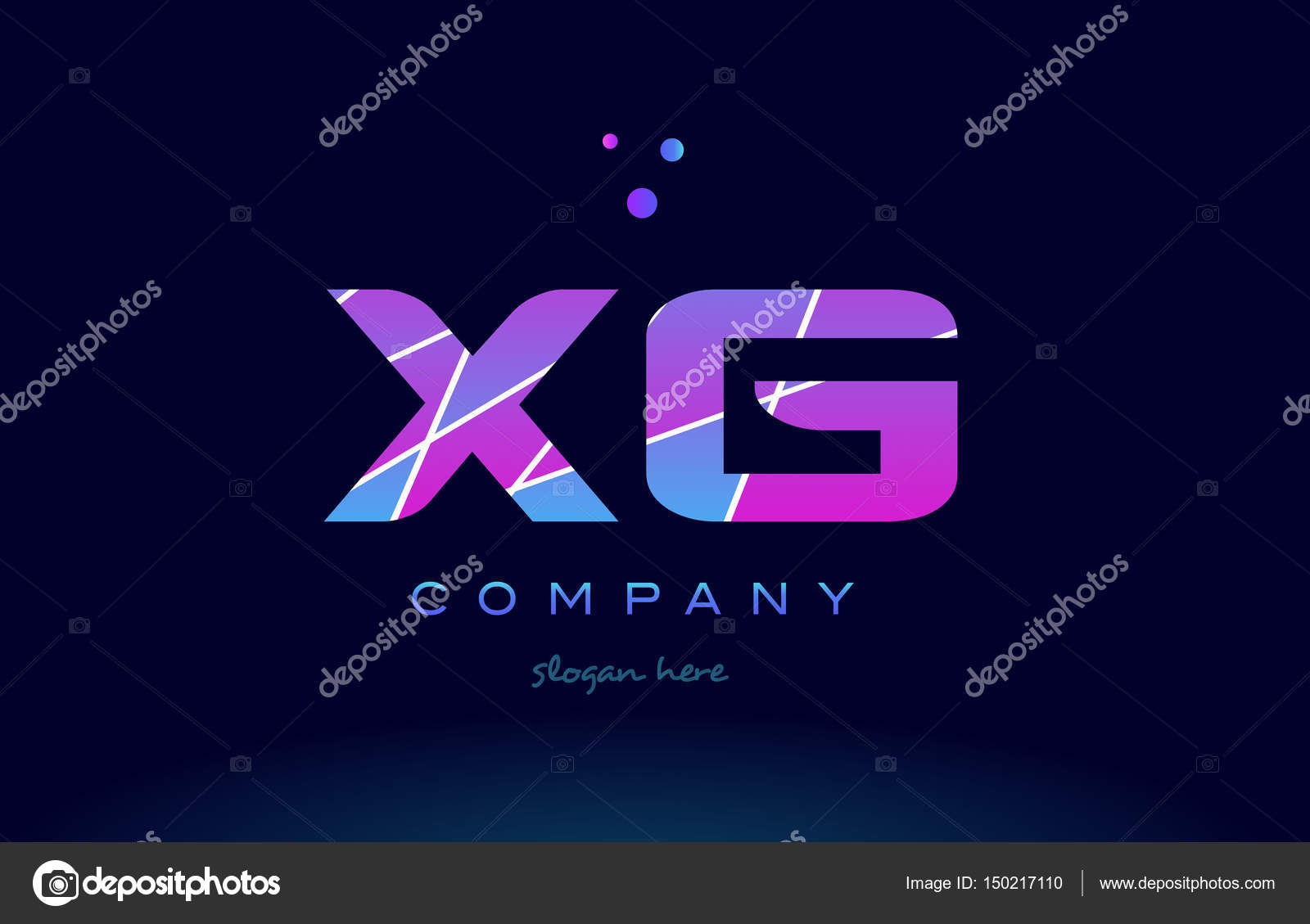 Xg x g colored blue pink purple alphabet letter logo icon vecto Stock ...
