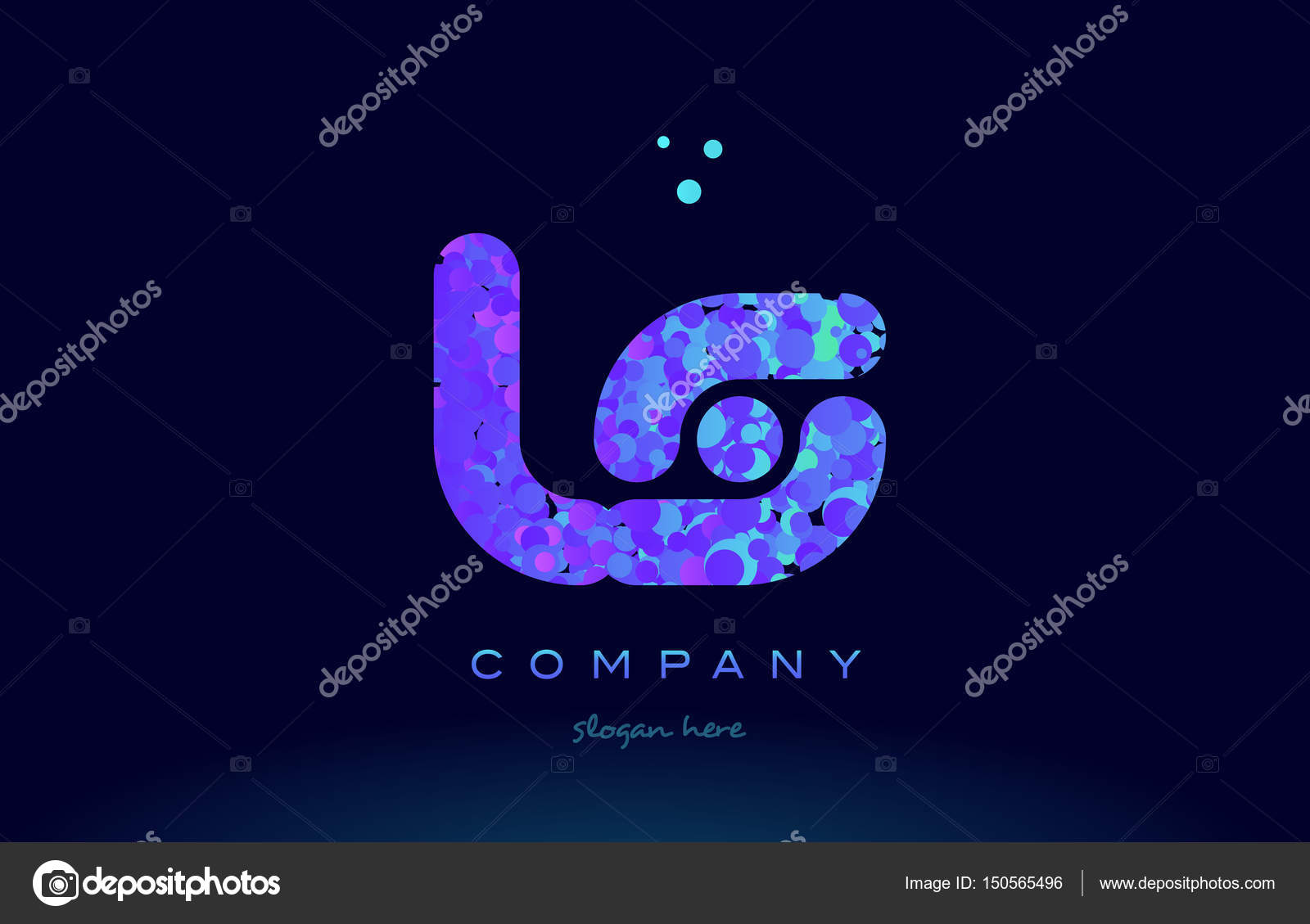 Ls l s bubble circle dots pink blue alphabet letter logo icon vector ...