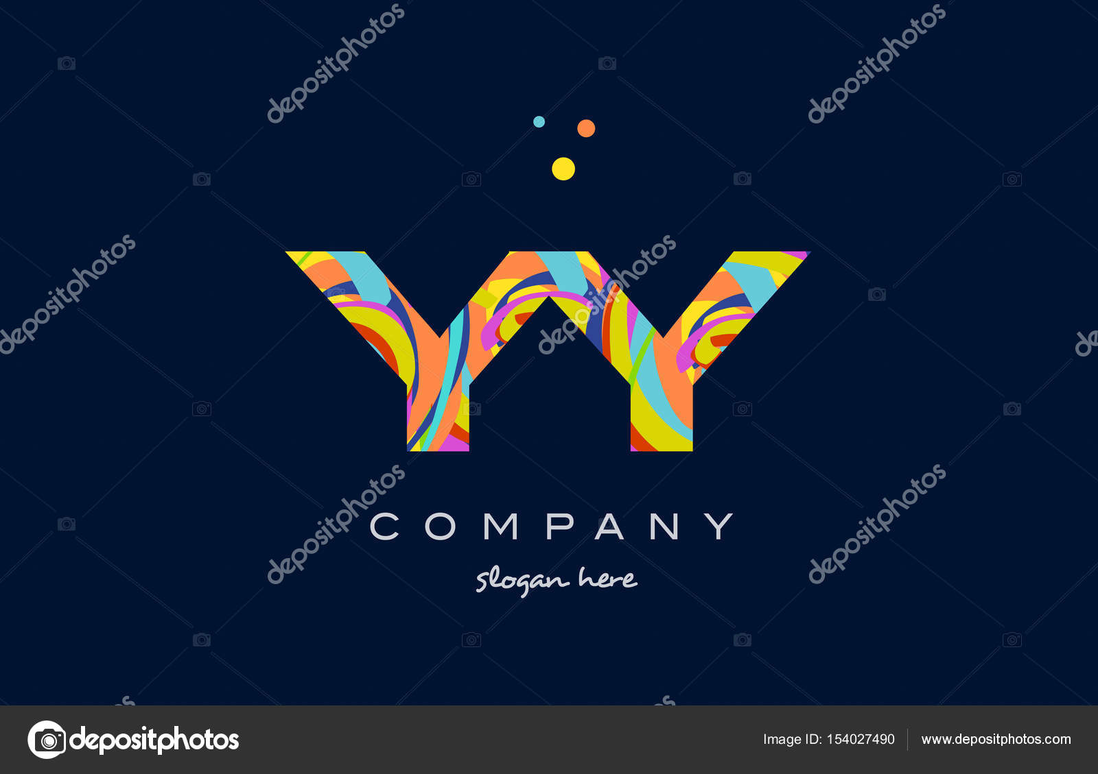 Yy y colorido alfabeto letra logotipo icono plantilla vector Vector de ...