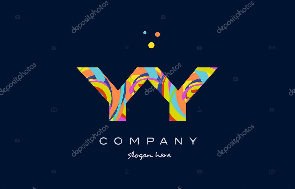 Yy y colorido alfabeto letra logotipo icono plantilla vector Vector de ...