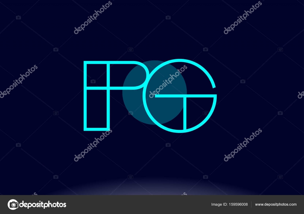 Pg p g blue line circle alphabet letter logo icon template vecto Stock ...