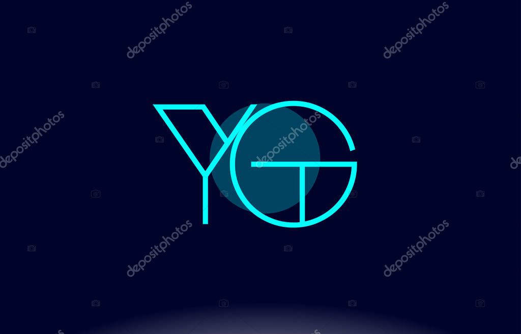 yg y g línea azul círculo alfabeto letra logotipo icono plantilla vecto 2022