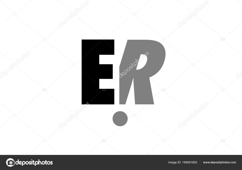 Er e r black white grey alphabet letter logo icon combination Stock ...