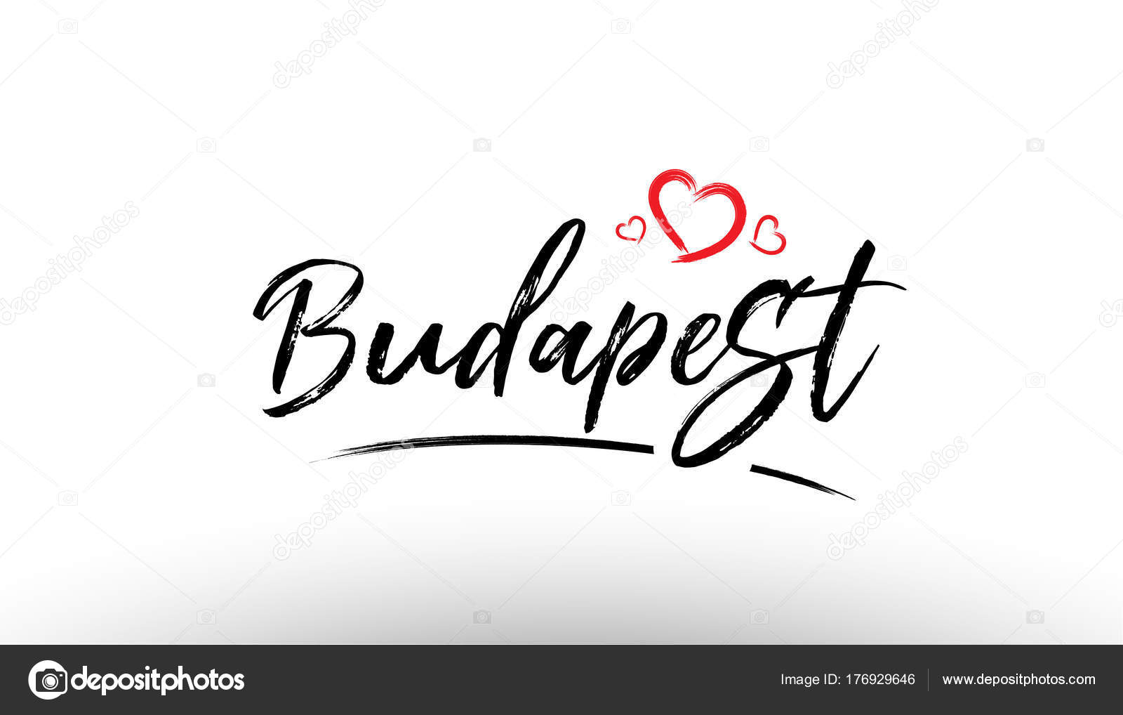 Budapest europe european city name love heart tourism logo icon Stock ...