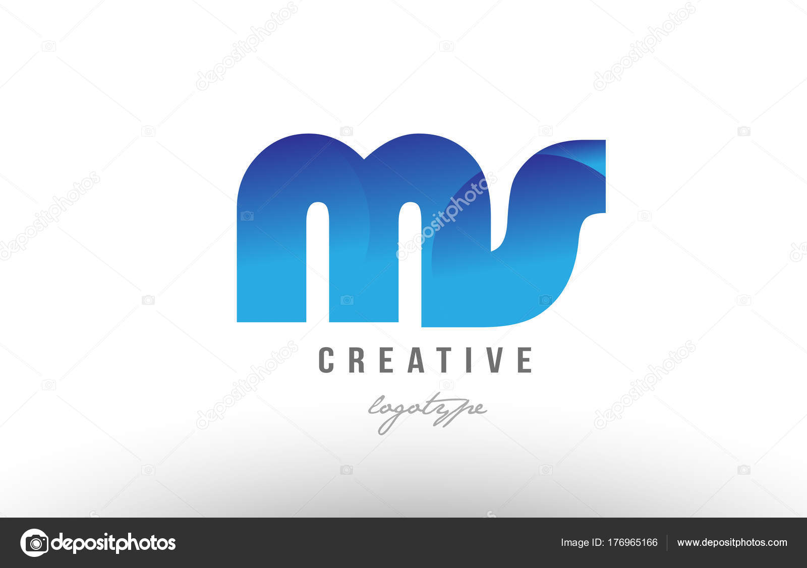 Blue gradient ms m s alphabet letter logo combination icon desig Stock ...