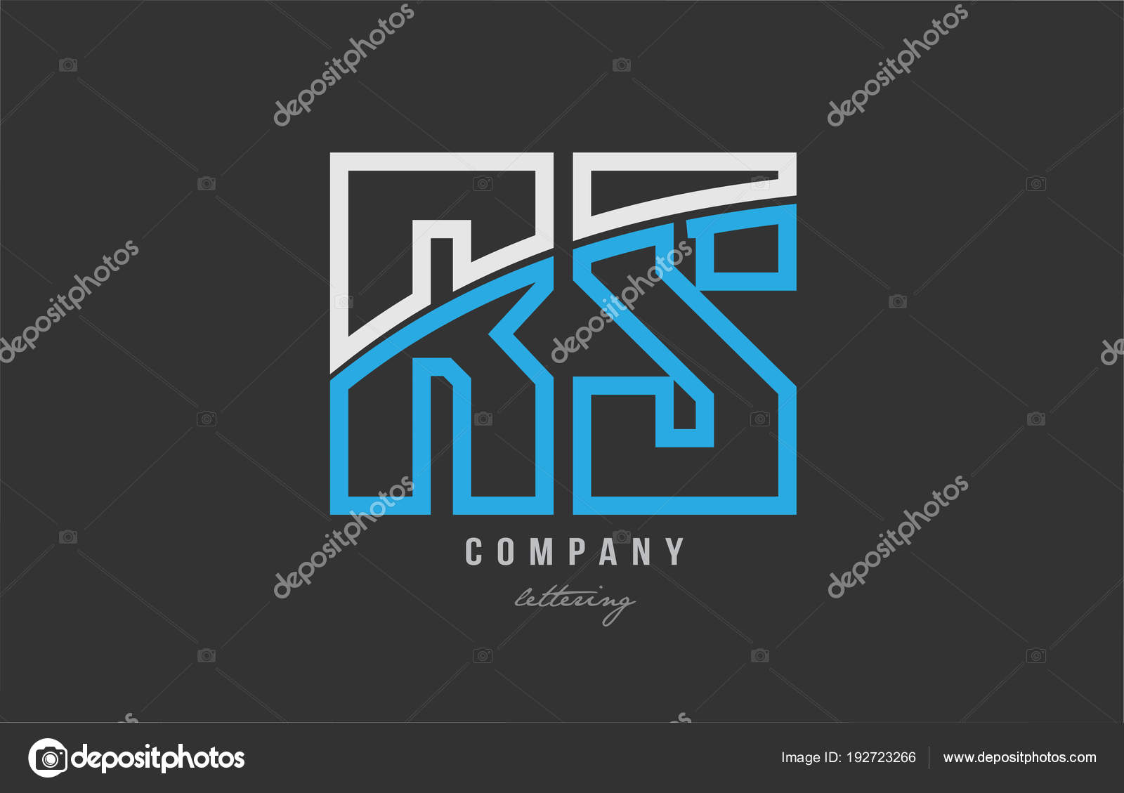 White blue alphabet letter rs r s logo icon design Stock Vector Image ...