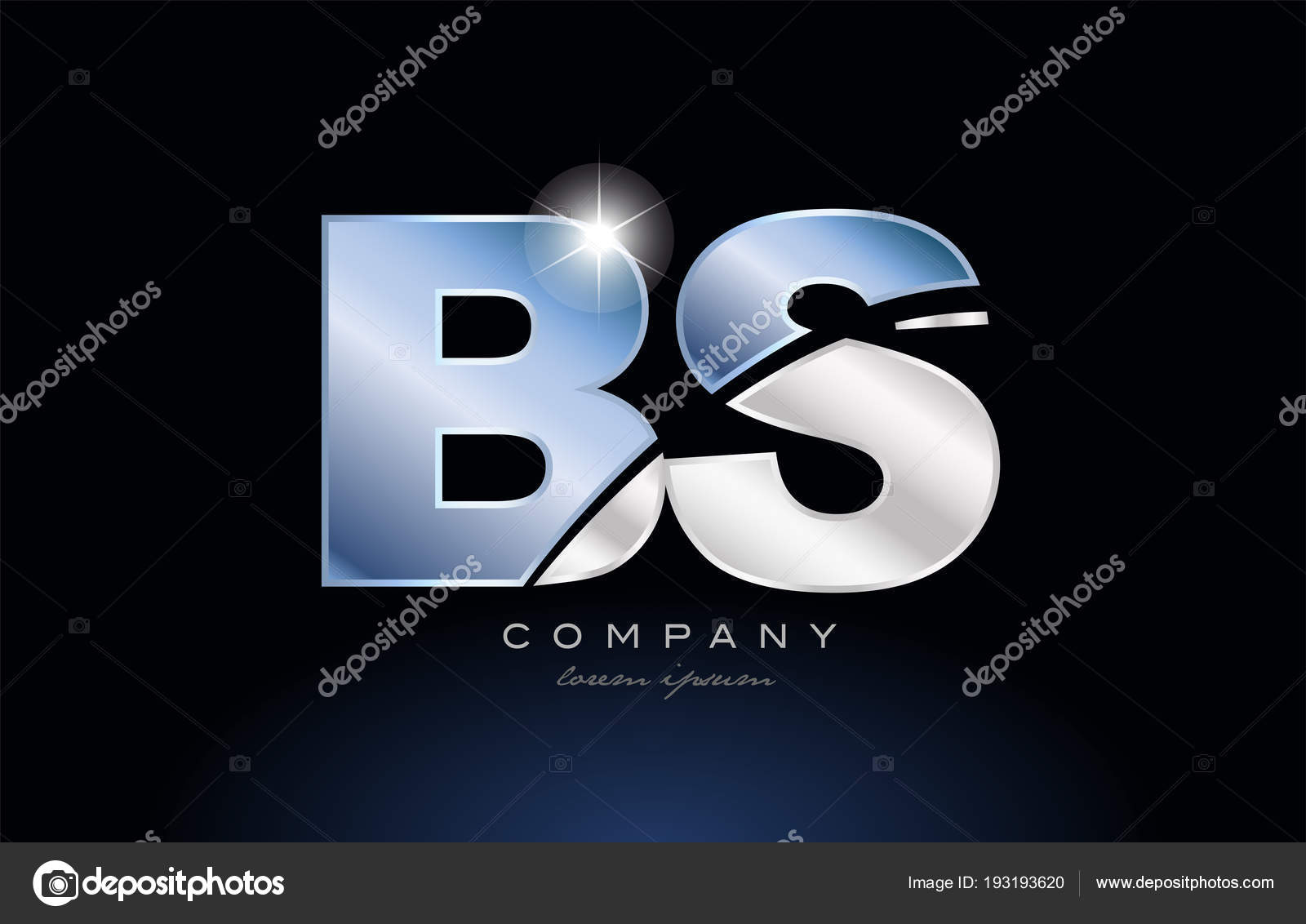 Metal blue alphabet letter bs b s logo company icon design Stock Vector ...