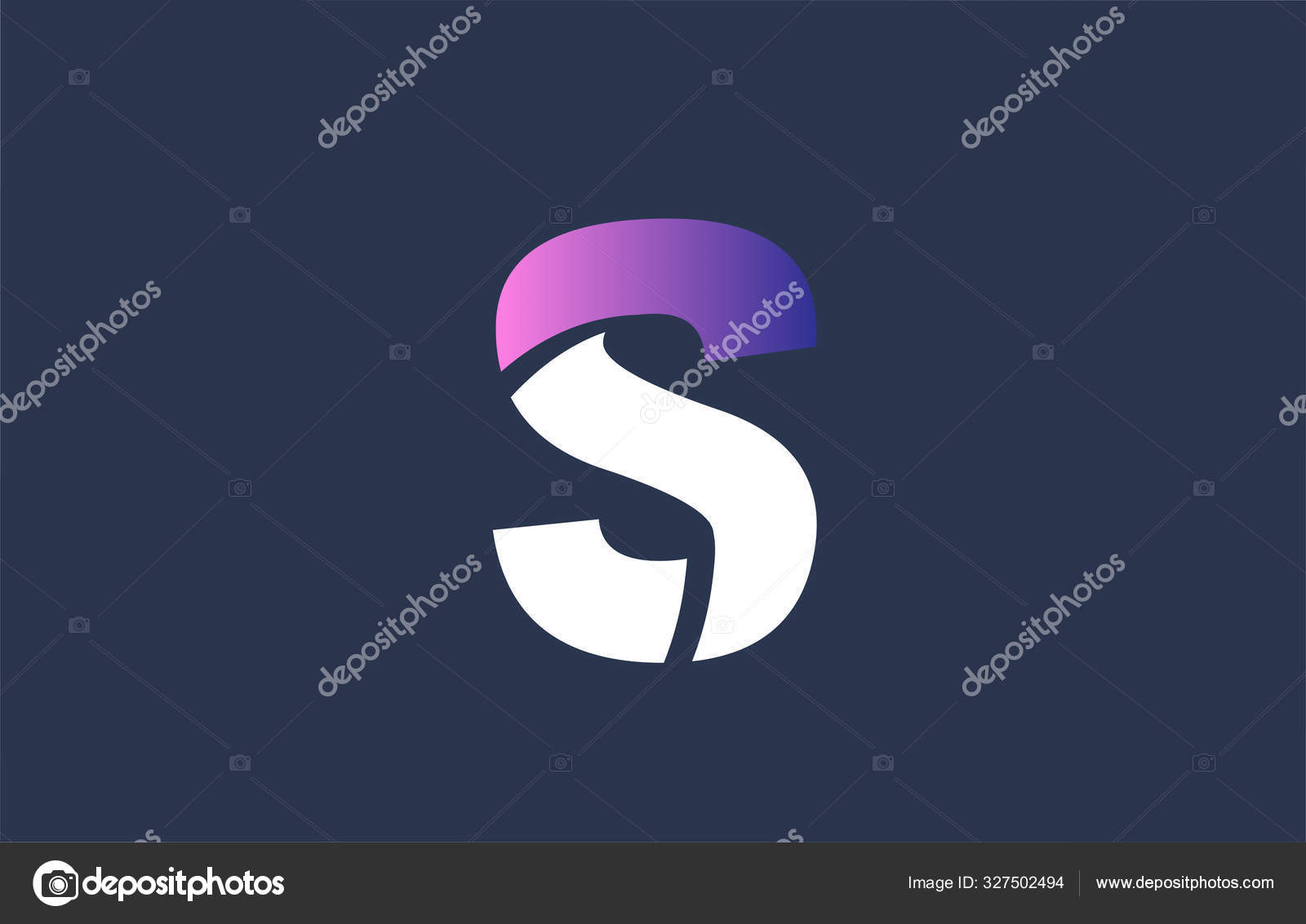 Pink alphabet blue S letter logo design icon for company busines ...