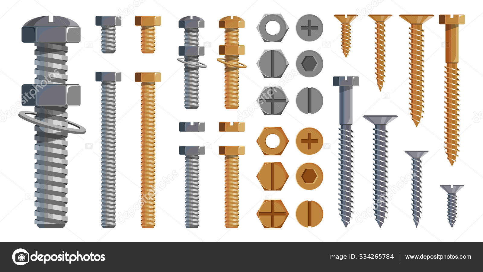 Clipart Bolts Nuts Washers