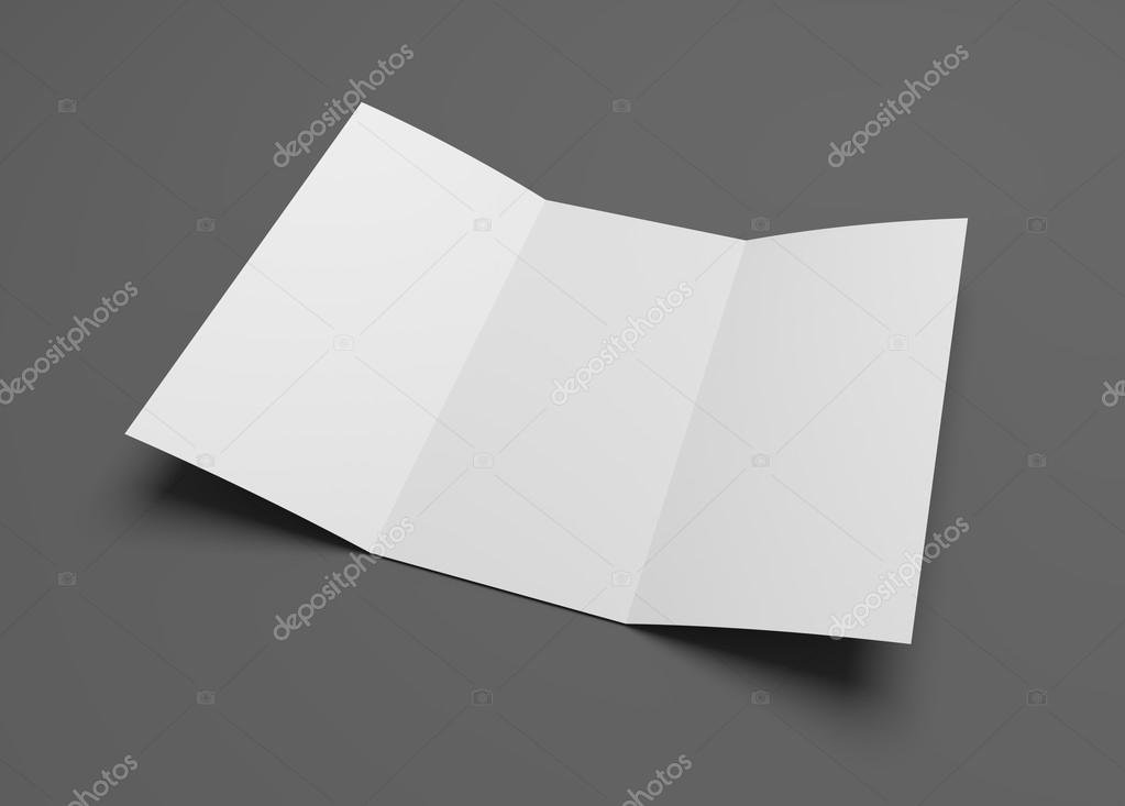 Blank 3d rendering tri-fold brochure mock-up. Stock Photo by ©mileswork ...
