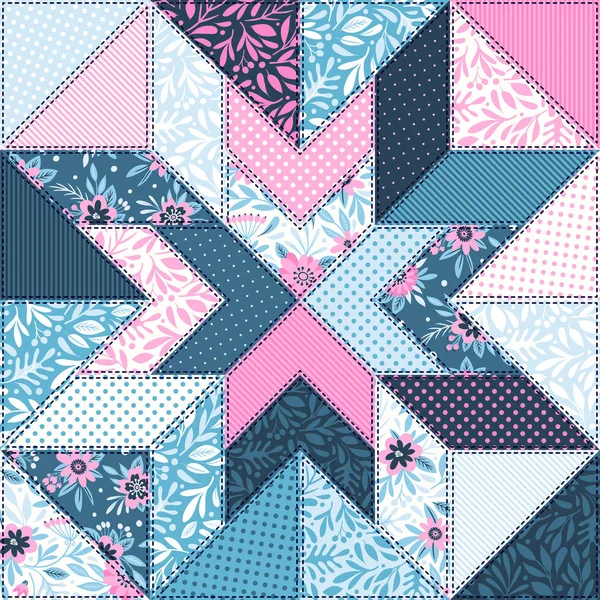 Seamless floral pattern. Patchwork — Stock Vector © xenia_ok #128948394