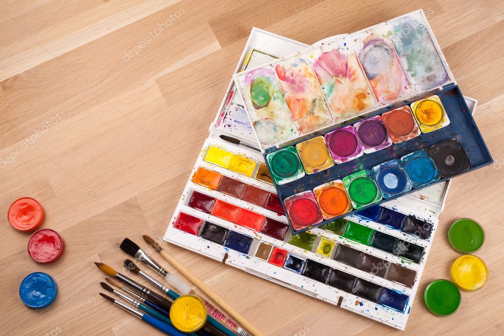 Brushes and art supplies — Stock Photo © raresgud #126491440