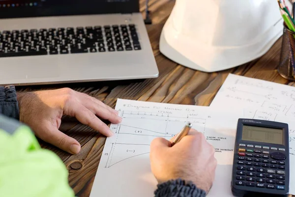 Civil Engineer making Structural Analysis Calculations — Stock Photo ...