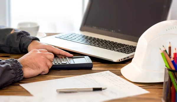 Civil Engineer making Structural Analysis Calculations — Stock Photo ...