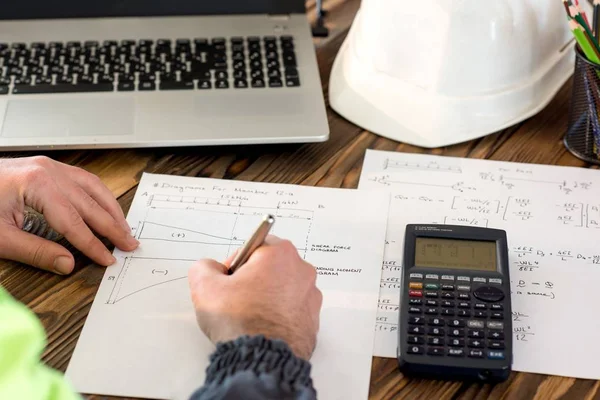 Civil Engineer making Structural Analysis Calculations — Stock Photo ...