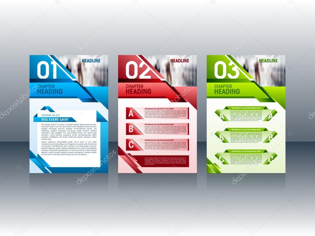 Desain brosur modern, templat tata letak selebaran. Ilustrasi vektor ...