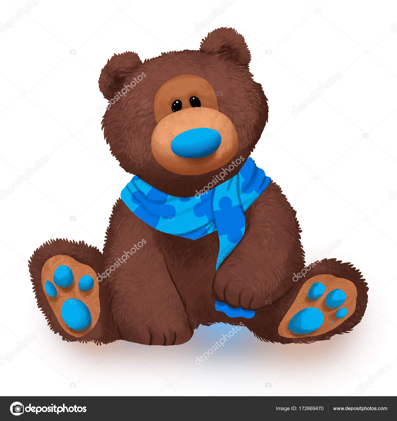 Cute Blue Bear Cartoon Stock Illustration by ©aditgalih #172669470