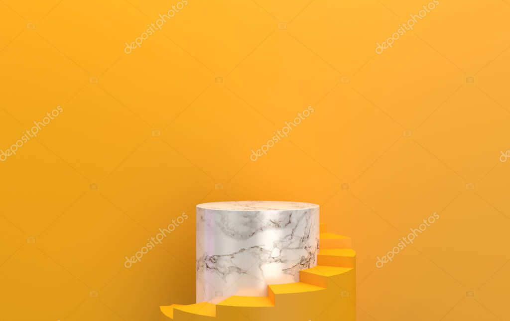 fondo de estudio amarillo, pedestal de m rmol cilindro, conjunto de grupo de forma geom trica ...