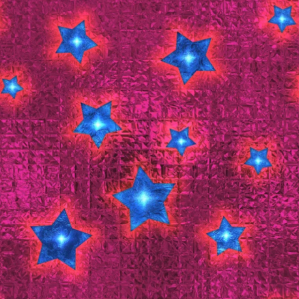 Seamless and Tileable Blue Stars Pink Foil Sparkling Holiday Background ...