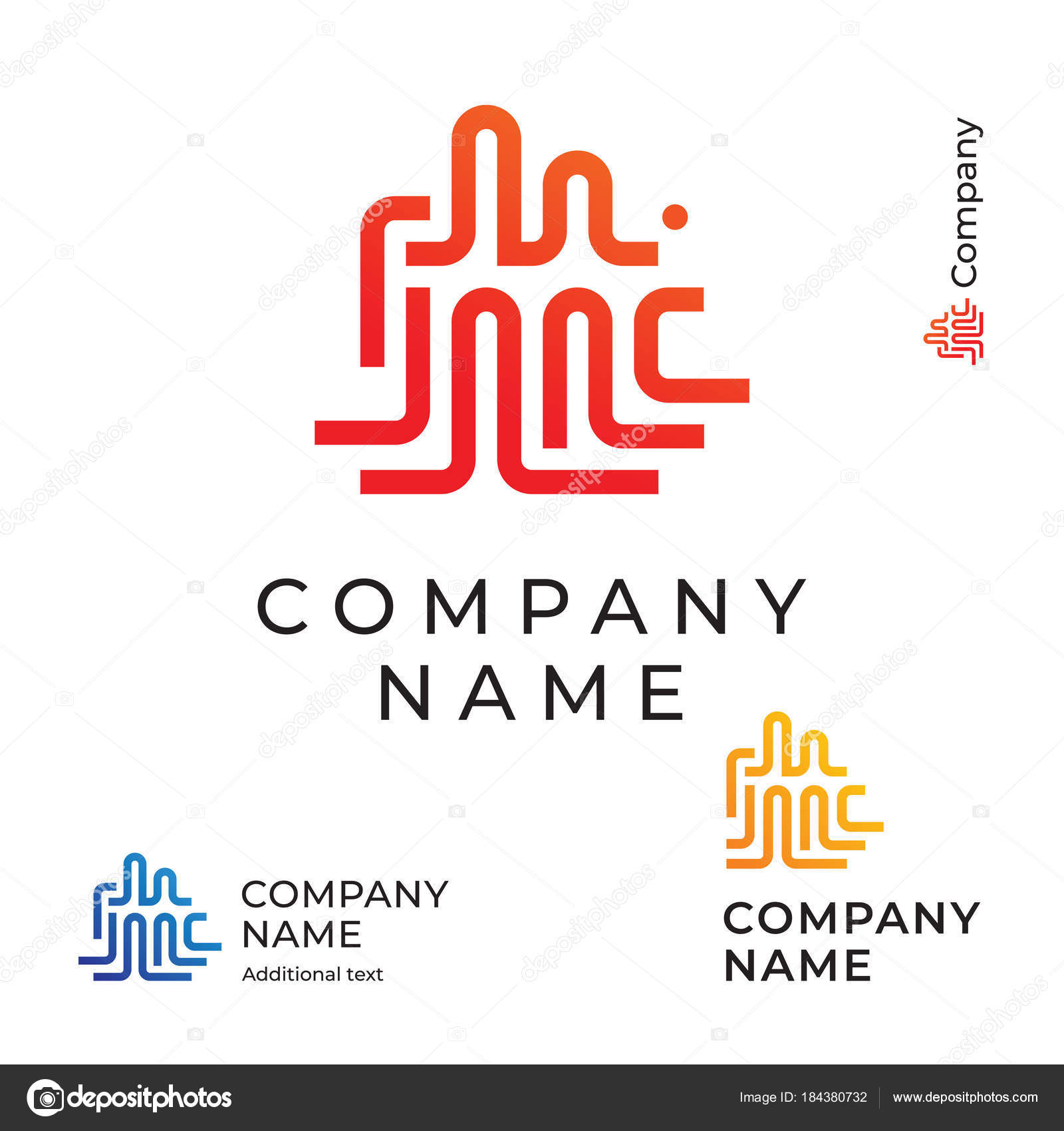 Abstract Construction Lines Logo Bright Colorful Modern Identity Brand ...