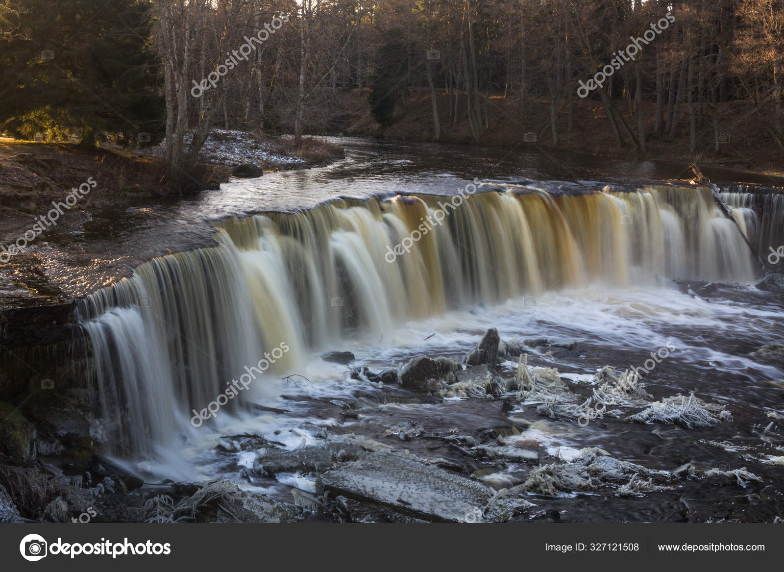 Beautiful Waterfall Winter Season — Stock Photo © ERIVOLTA #327121508