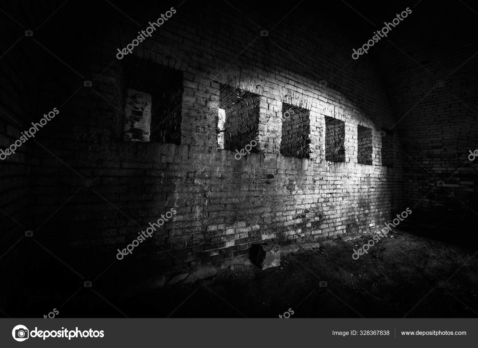 Interior Old Abandoned Brick Dark Building Stock Photo by ©ERIVOLTA ...