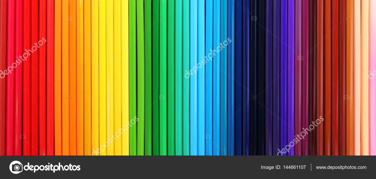Pencils spread out according to colors of rainbow — Stock Photo ...