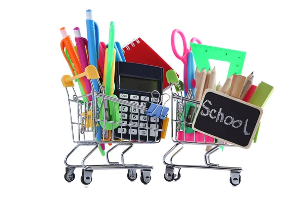 School Supplies Shopping Cart White Background Stock Photo by ©5seconds ...