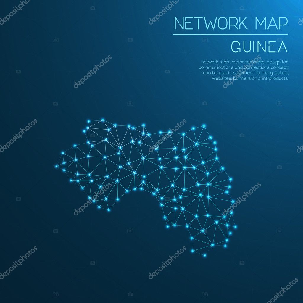 Guinea network map. — Stock Vector © gagarych #125398998