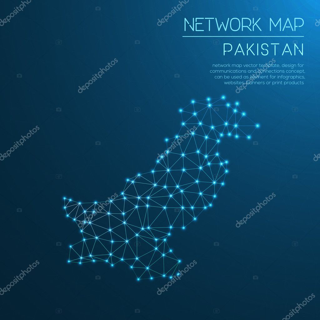 Pakistan network map. Stock Vector Image by ©gagarych #125426594