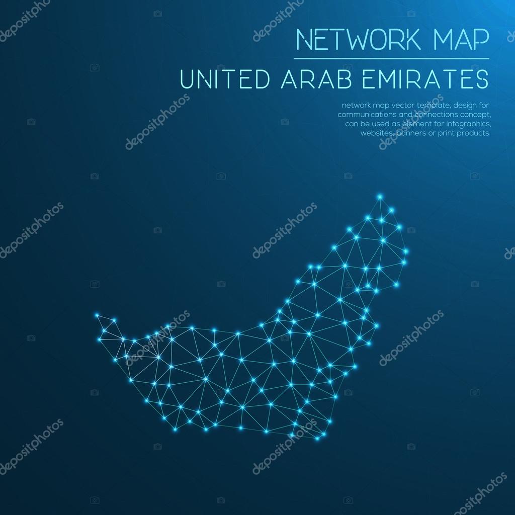 United Arab Emirates network map. Stock Vector by ©gagarych 125584390
